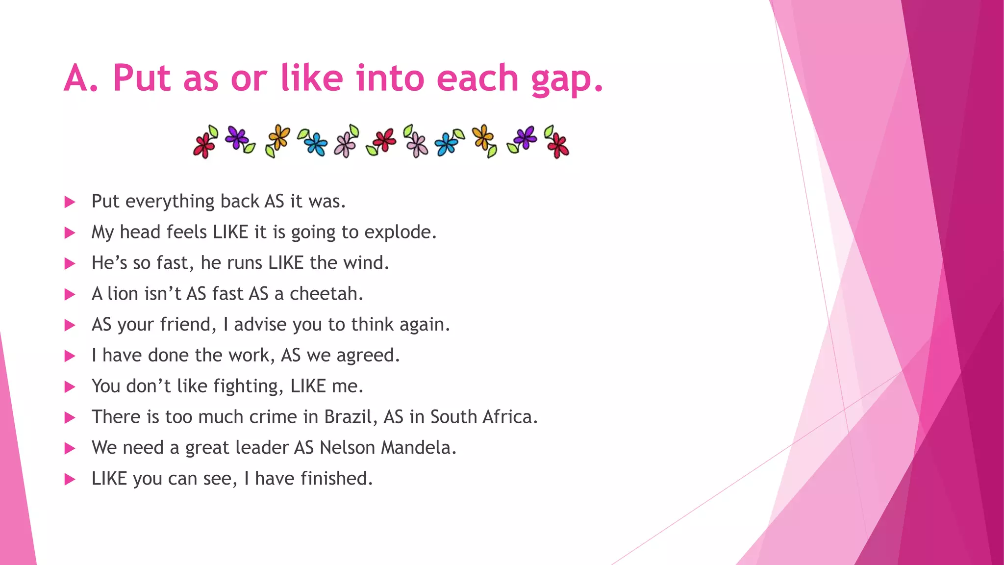 As vs like | PPT