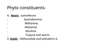 Aswagandha (DG).pptx dravya guna presentation | PPTX