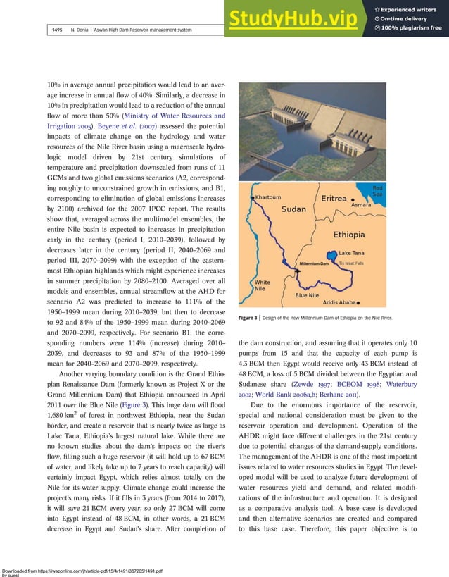 Aswan High Dam Reservoir Management System | PDF