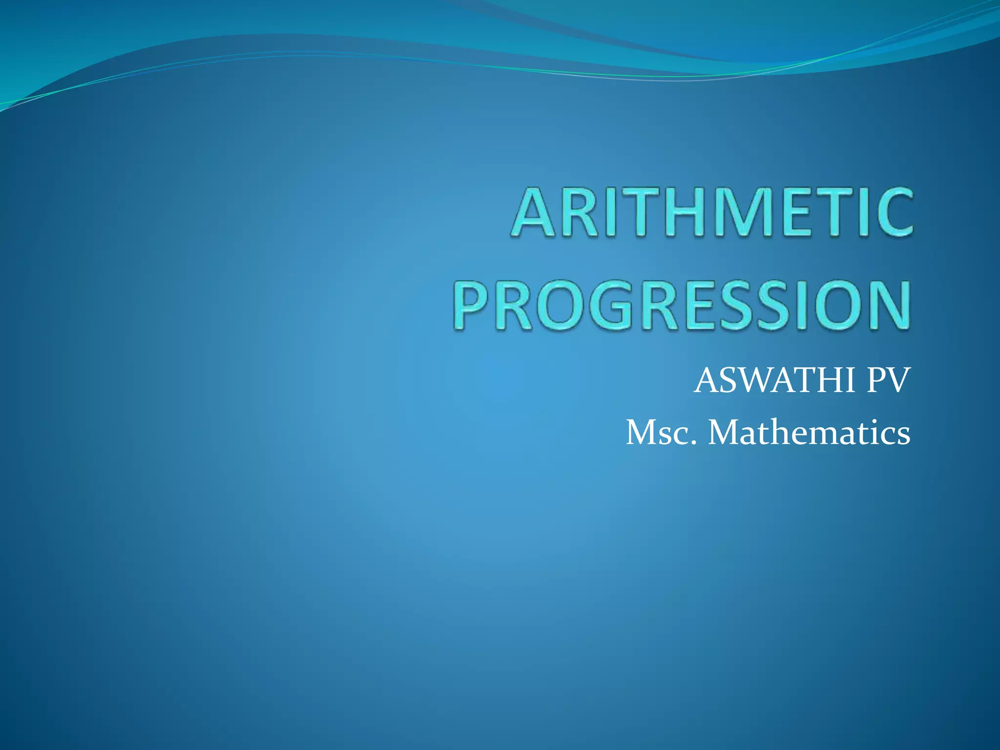 arithmetic progression | PPT