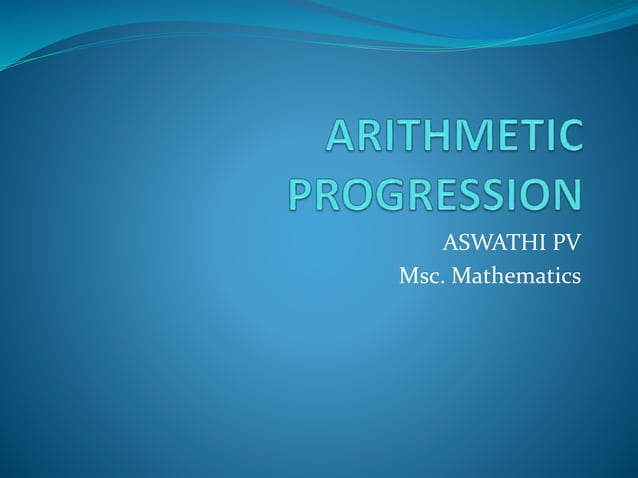 arithmetic progression | PPT