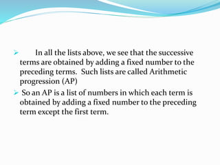 arithmetic progression | PPT