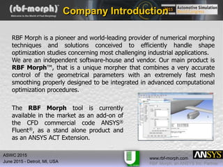 External Aerodynamic Optimization Using ANSYS Mesh Morphing | PPTX
