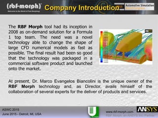 External Aerodynamic Optimization Using ANSYS Mesh Morphing | PPT