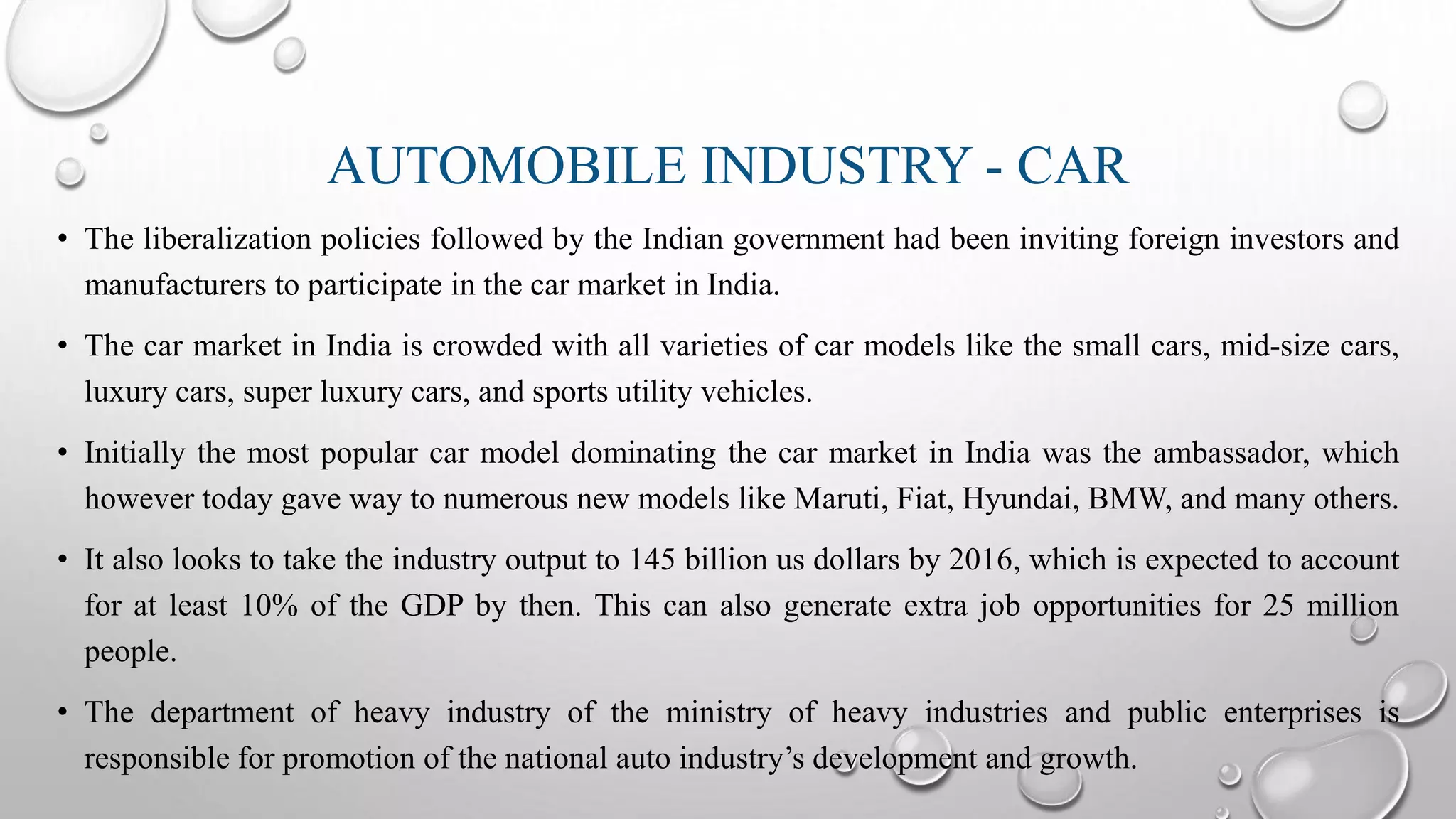 AUTOMOBILE INDUSTRY - CAR - INDUSTRY ANALYSIS | PPTX