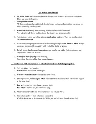 As when and while | DOC