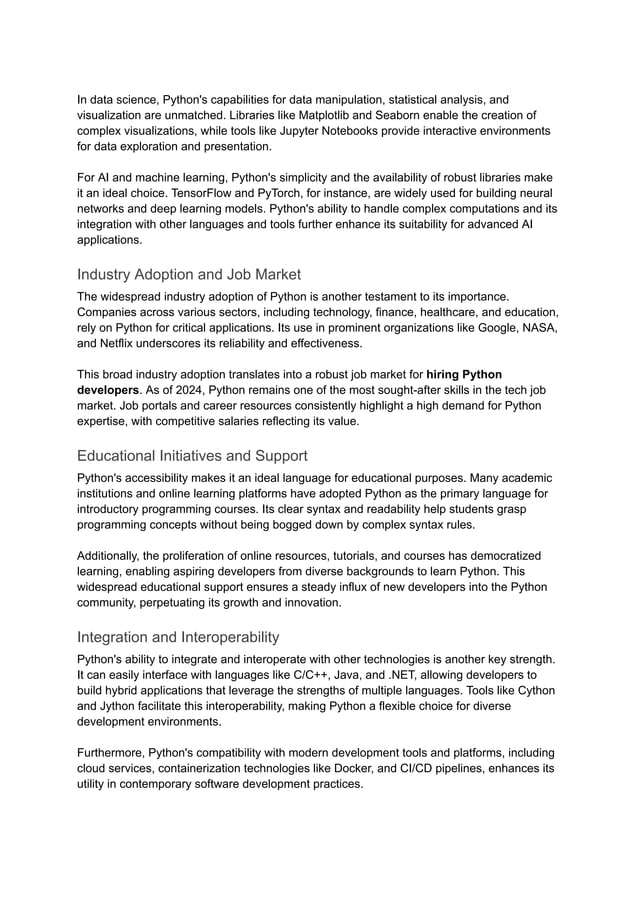 Python Continues to Shine in Software Development | PDF