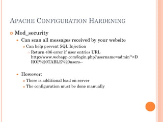 Hardening Apache Web Server by Aswin | PPT
