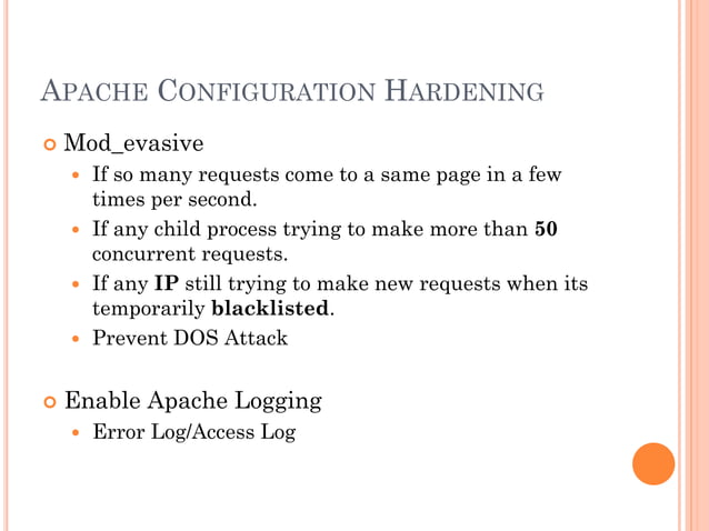 Hardening Apache Web Server by Aswin | PPT