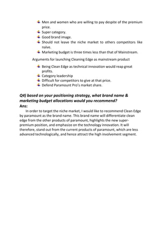 Clean Edge, Non Disposable razor case study analysis | PDF