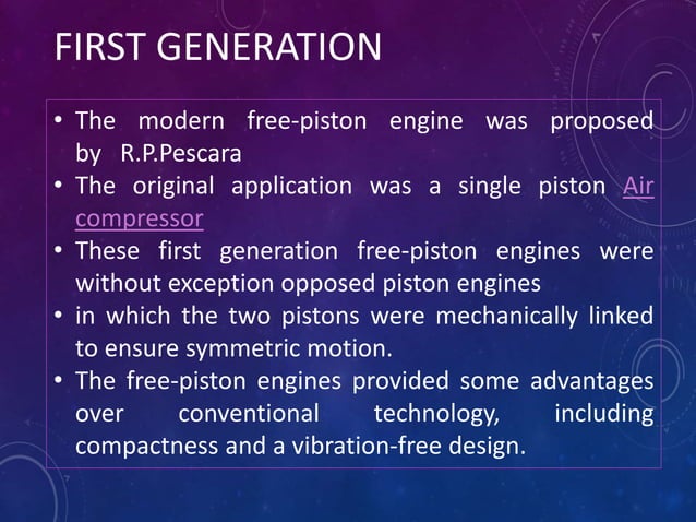 free piston engine linear generator | PPTX