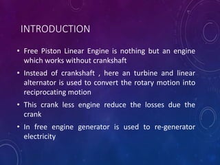 free piston engine linear generator | PPTX