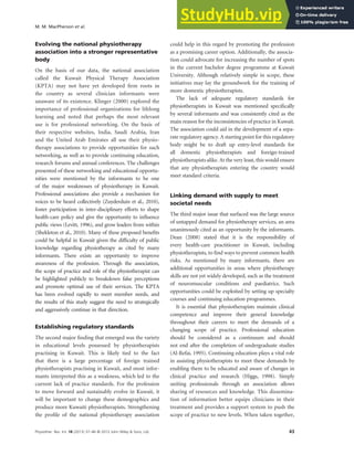 A SWOT Analysis Of The Physiotherapy Profession In Kuwait | PDF