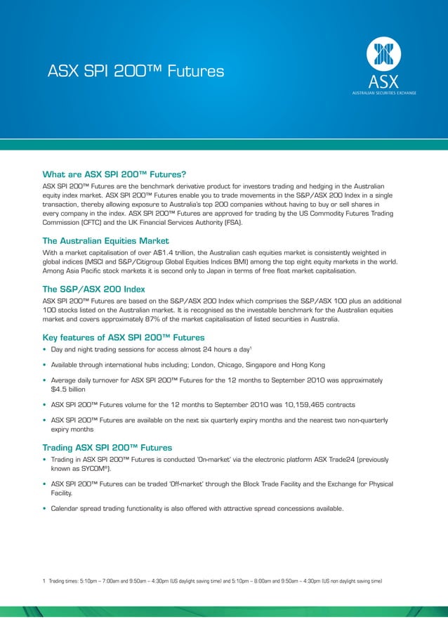 Asx spi 200_futures | PDF