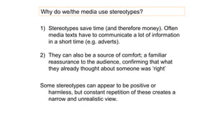 ASY1 Media Studies Representation 2: Stereotypes | PPT