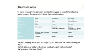 ASY1 Media Studies Representation 2: Stereotypes | PPT