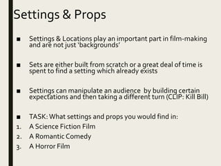 Asy1 moving image analysis - mise en scene | PPT