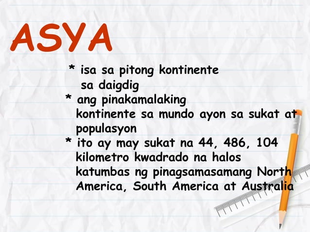 Asya bilang isa sa pitong kontinente sa daigdig | PPT