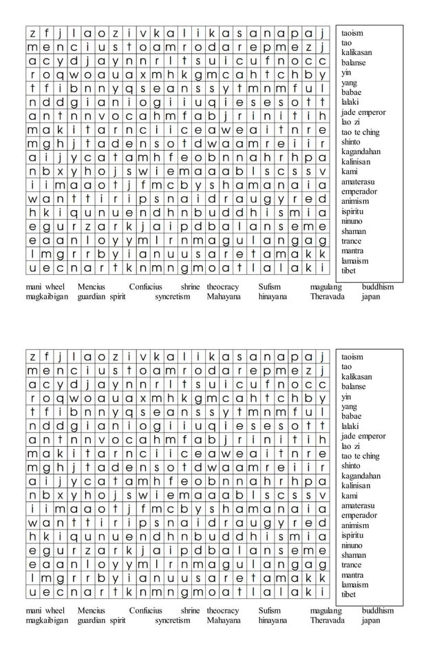 Asya activity taoism shinto animism lamaism | DOCX