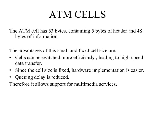 Asychronous transfer mode(atm) | PPT | Computer Networking | Computing