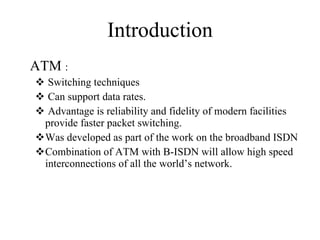 Asychronous transfer mode(atm) | PPT | Computer Networking | Computing