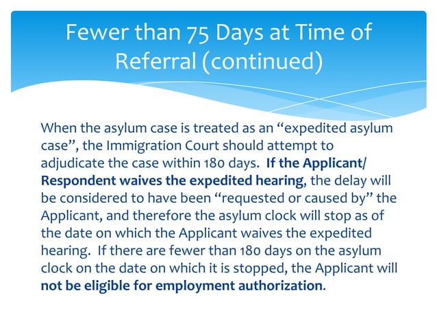 Asylum Clock & Employment Authorization | PPTX