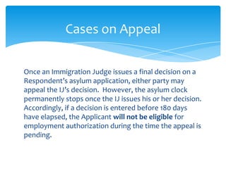 Asylum Clock & Employment Authorization | PPTX