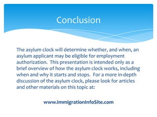 Asylum Clock & Employment Authorization | PPTX