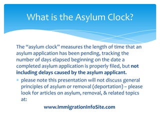 Asylum Clock & Employment Authorization | PPTX