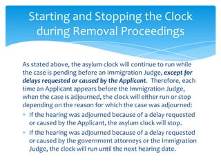 Asylum Clock & Employment Authorization | PPTX