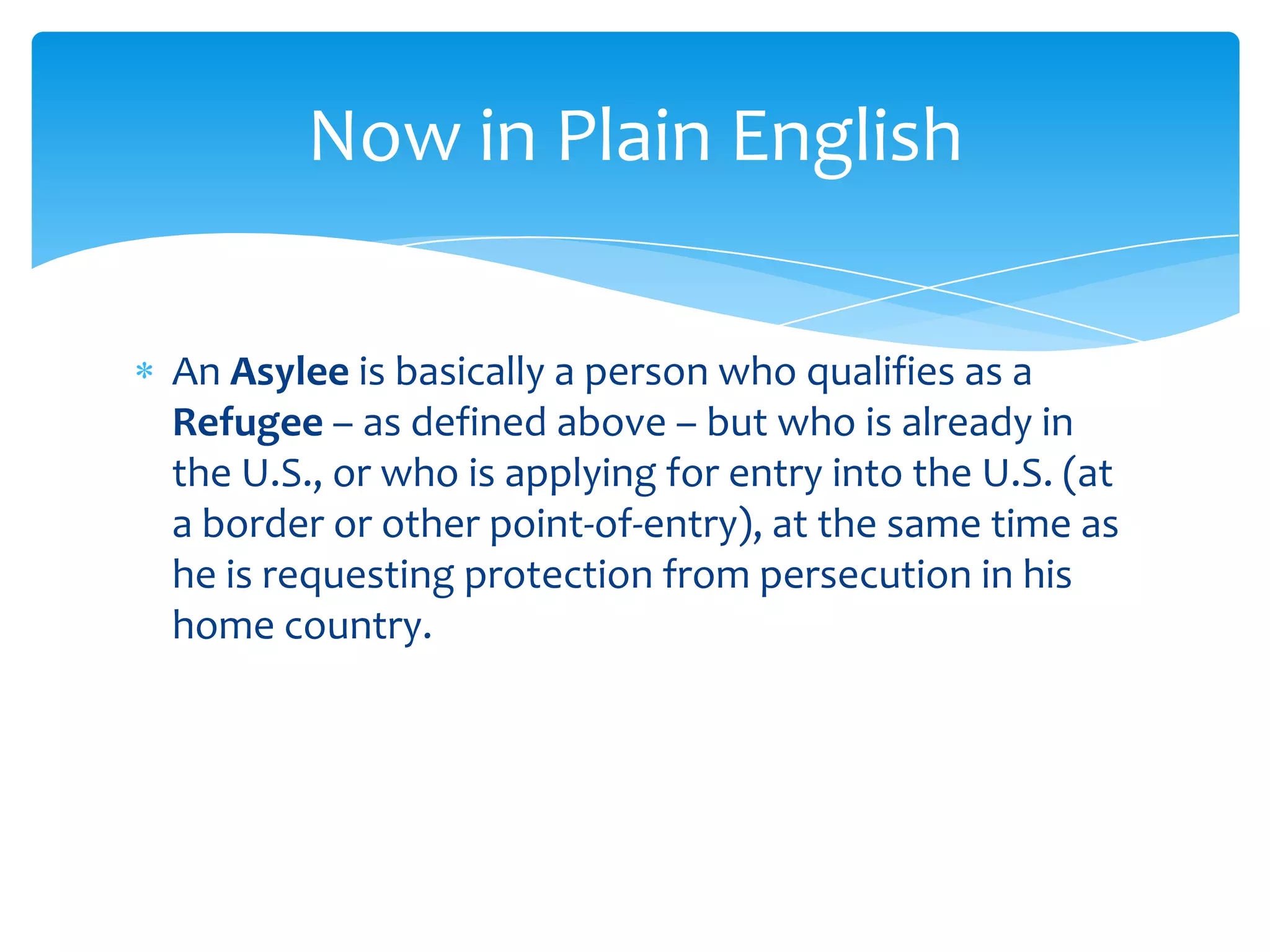 Intro to Refugee & Asylum Law | PPTX