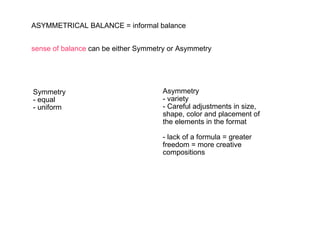 Asymmerical and Symmetrical Balance | PPT