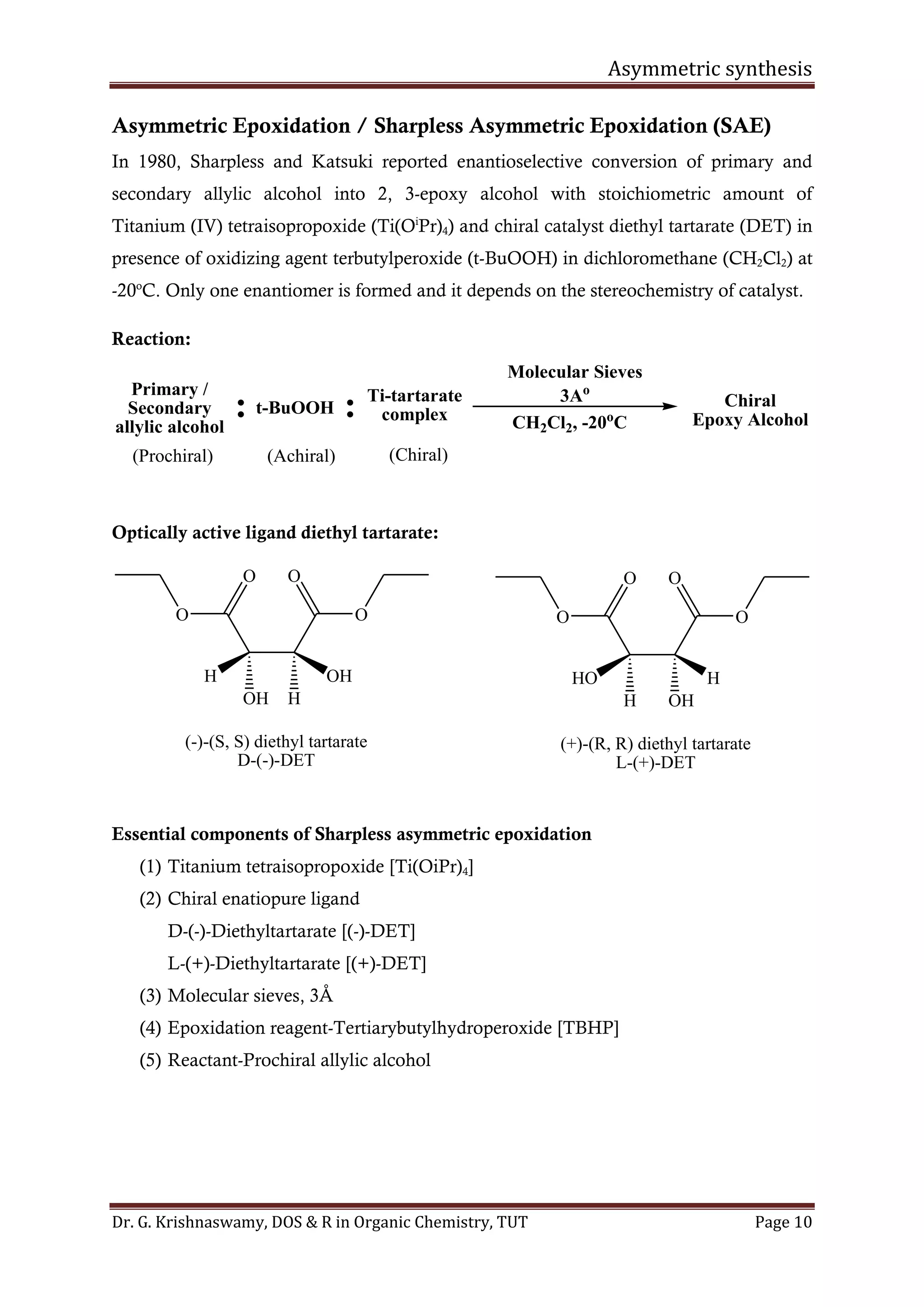 Asymmetric synthesis notes | PDF