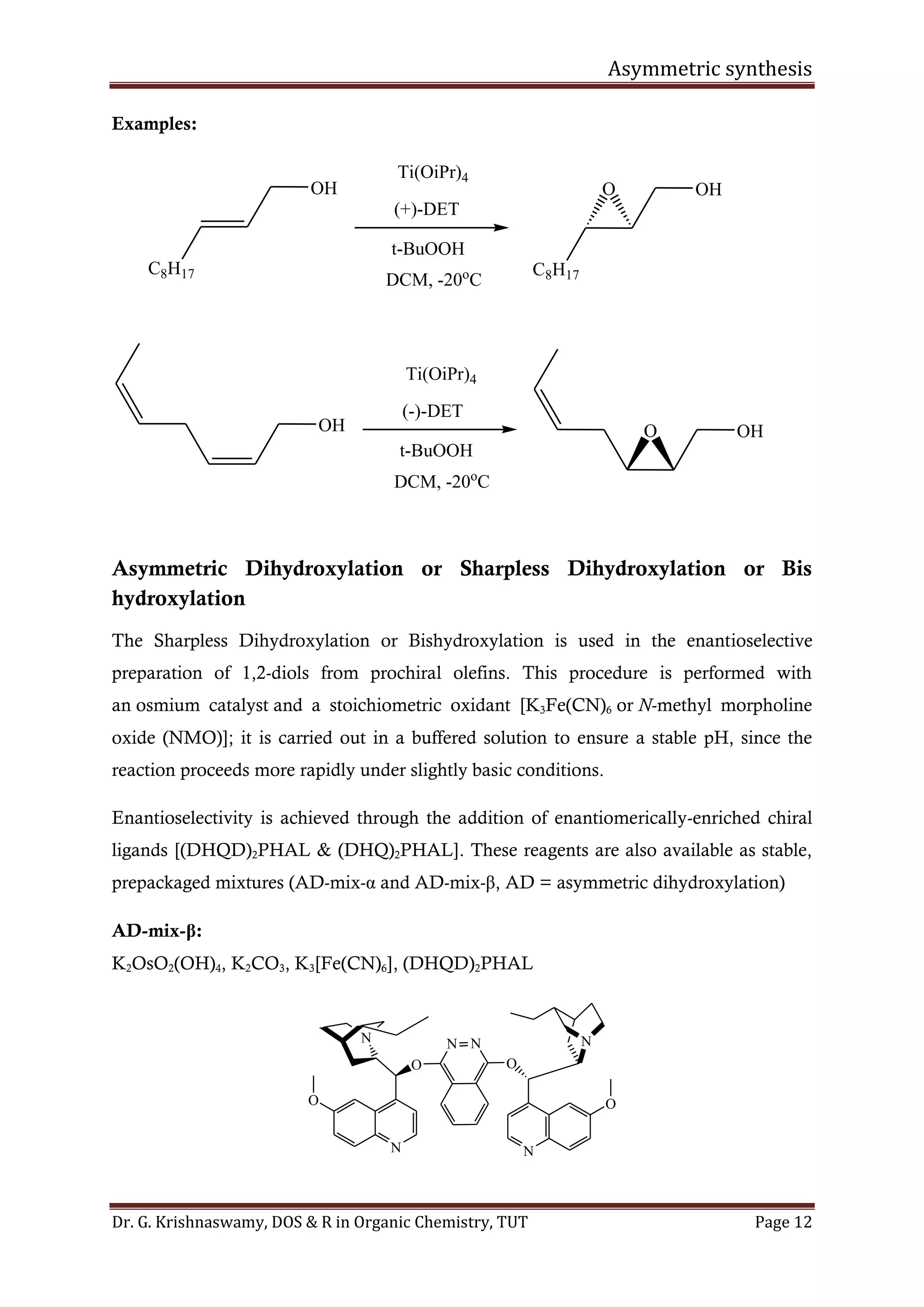 Asymmetric synthesis notes | PDF