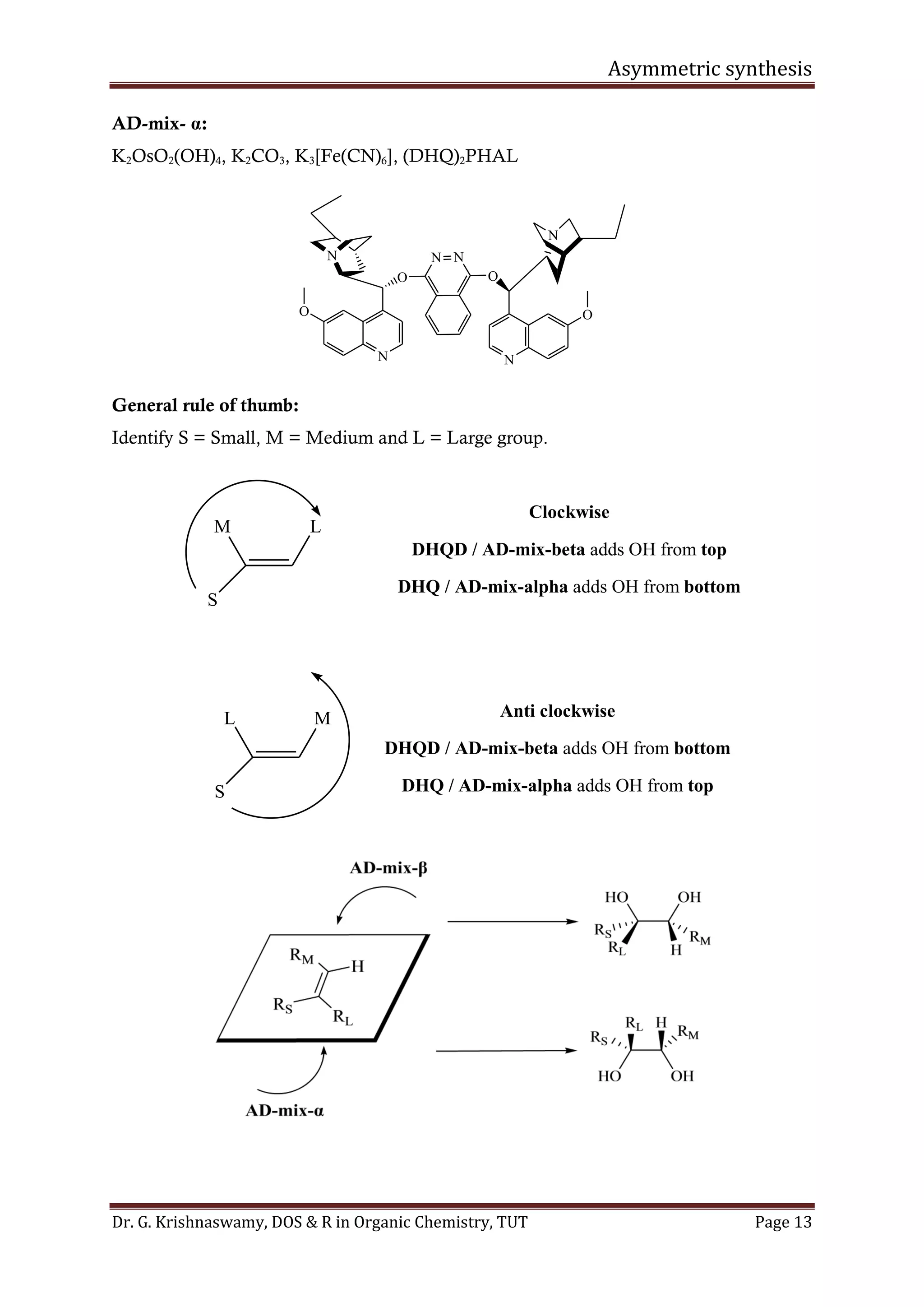 Asymmetric synthesis notes | PDF