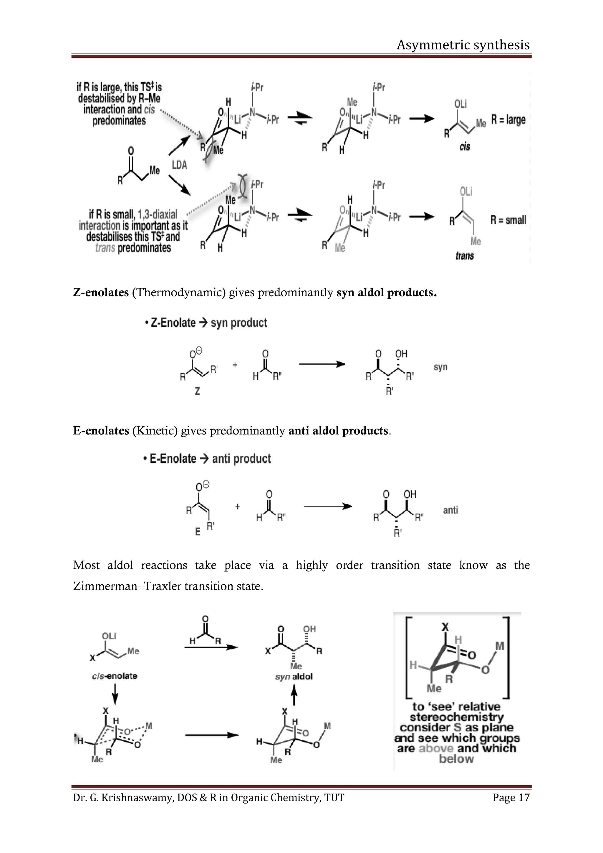 Asymmetric synthesis notes | PDF