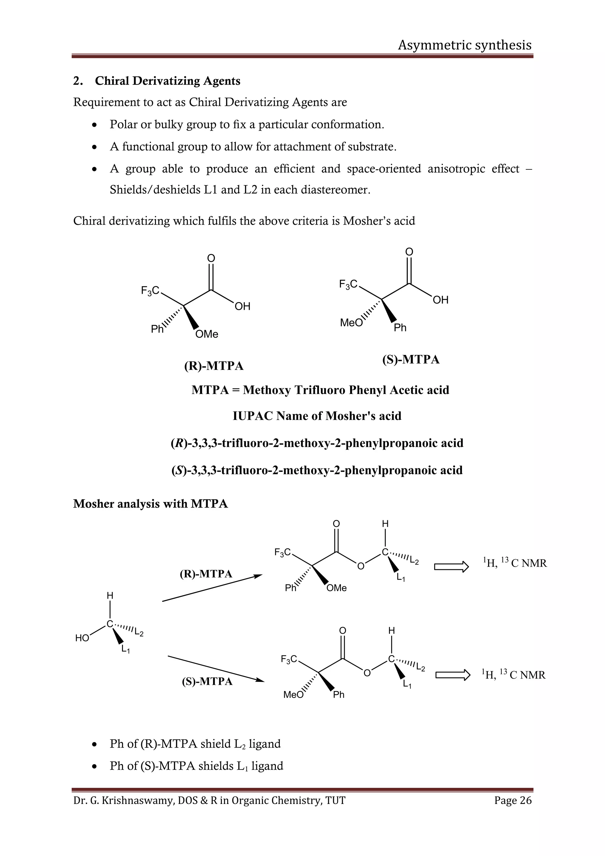 Asymmetric synthesis notes | PDF