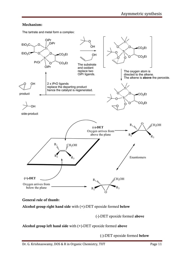 Asymmetric synthesis notes | PDF