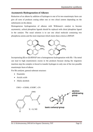 Asymmetric synthesis notes | PDF