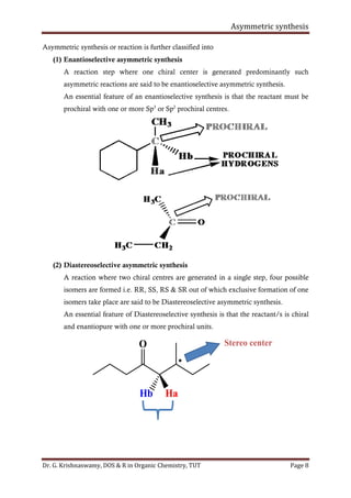 Asymmetric synthesis notes | PDF