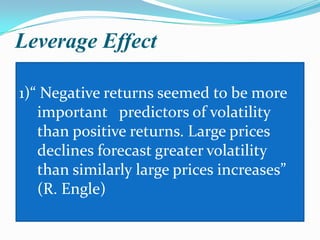 Asymmetric Volatility | PPTX