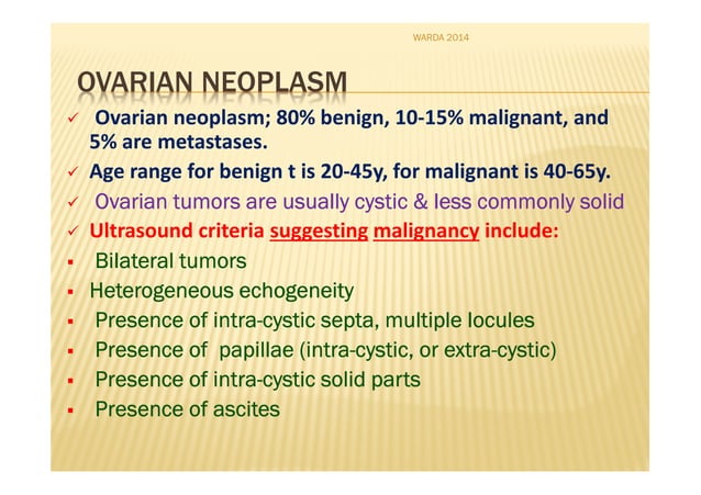 Asymptomatic Palpable Adnexal Masses Ultrasound Evaluation Warda