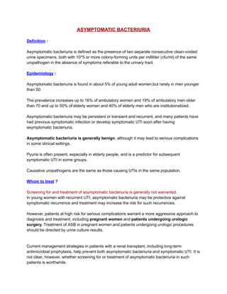Asymptomatic Bacteriuria - Important Points .pdf
