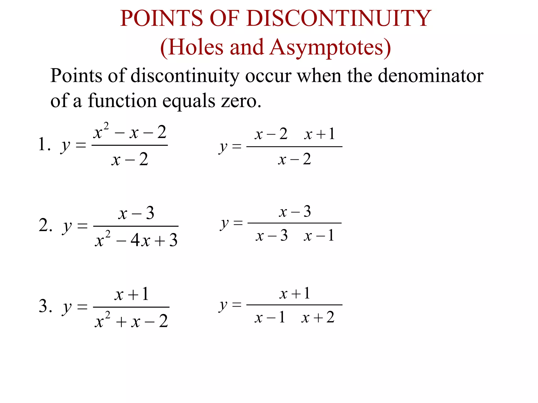 Asymptotes and holes 97 | PPT