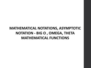 Asymptotic notation | PPTX