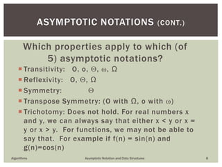 Asymptotic Notation and Data Structures | PPT