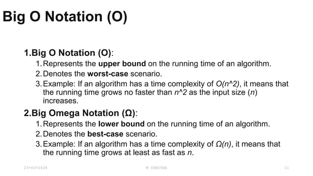 ASYMTOTIC NOTATIONS BIG O OEMGA THETE NOTATION.pptx | Programming Languages | Computing