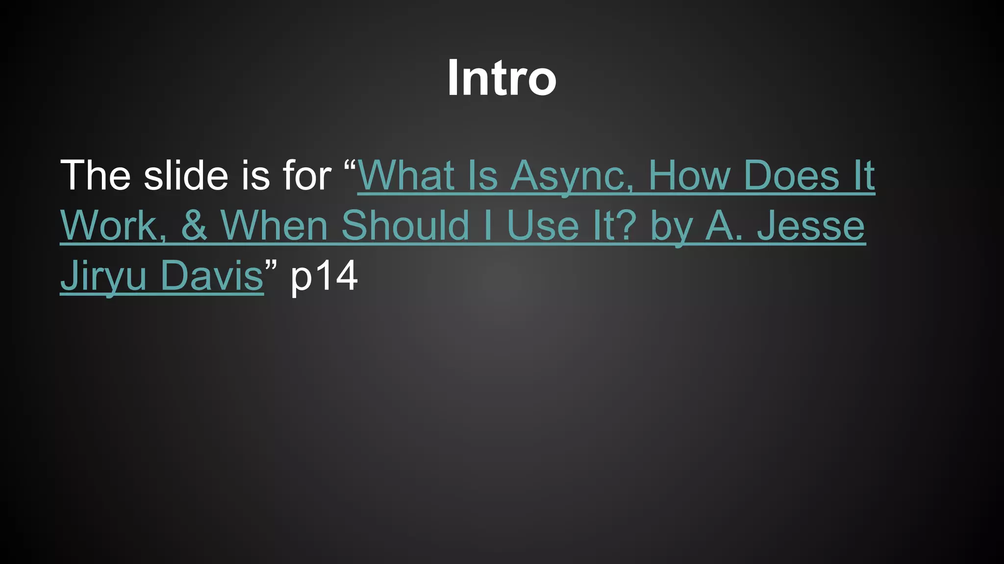 Async: ways to store state | PPT