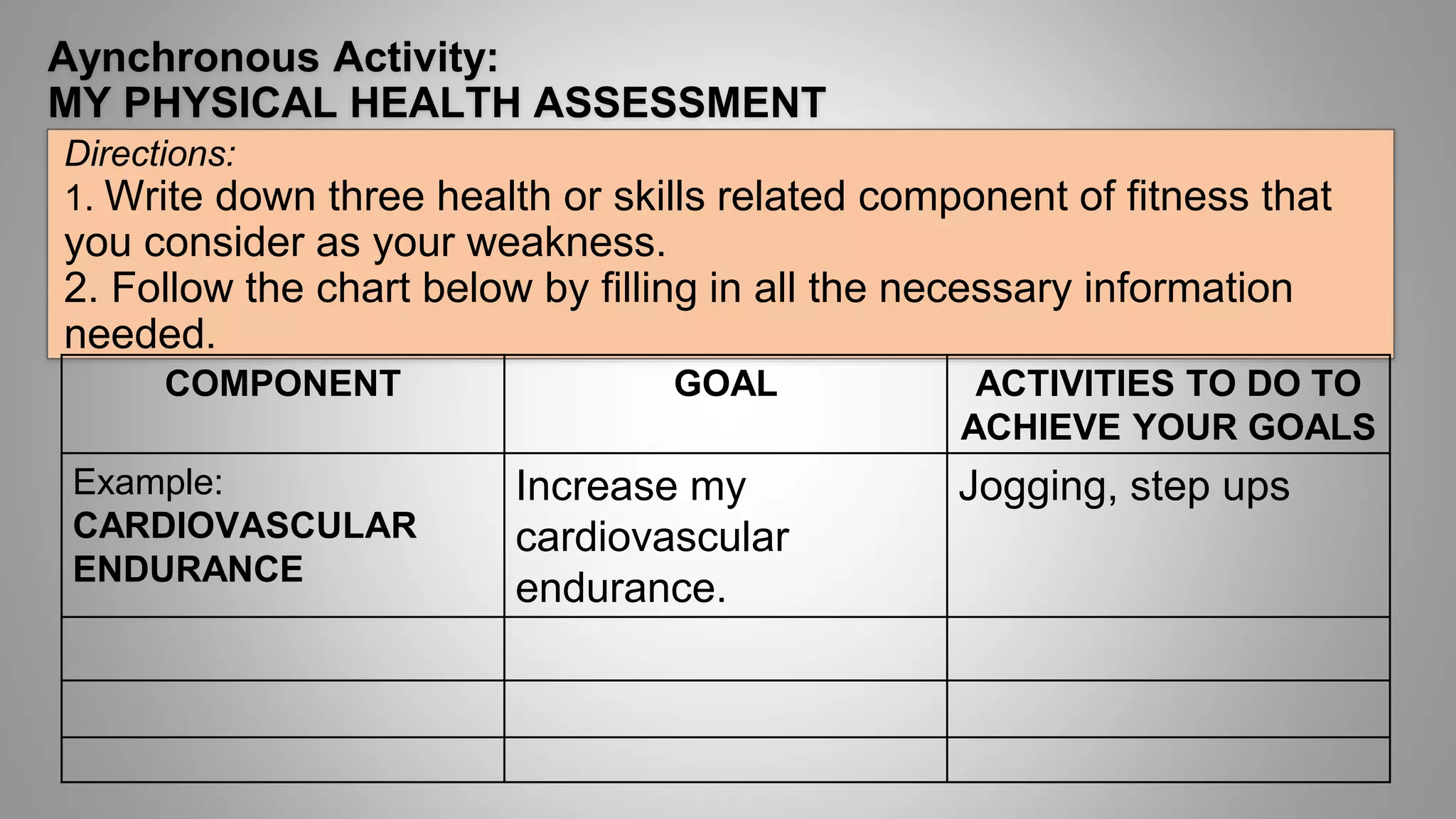 asynchronous activity for health and pe.pptx | Healthy Living