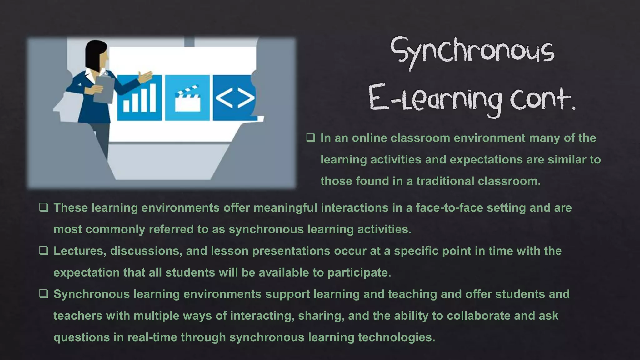 E Learning And Types Of E Learning Asynchronous And Synchronous E Learning Ppsx